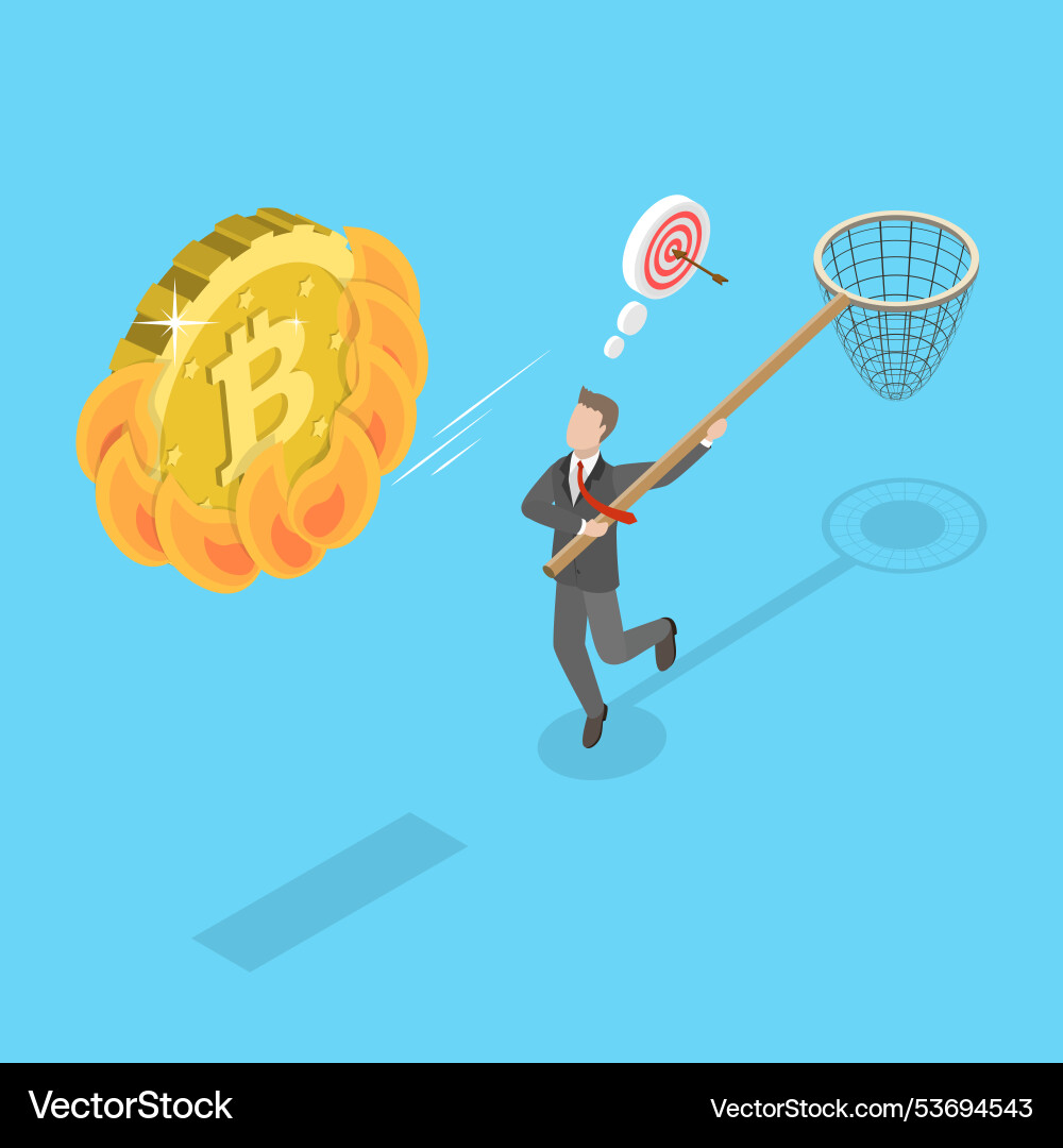 3d isometric flat of greedy Royalty Free Vector Image