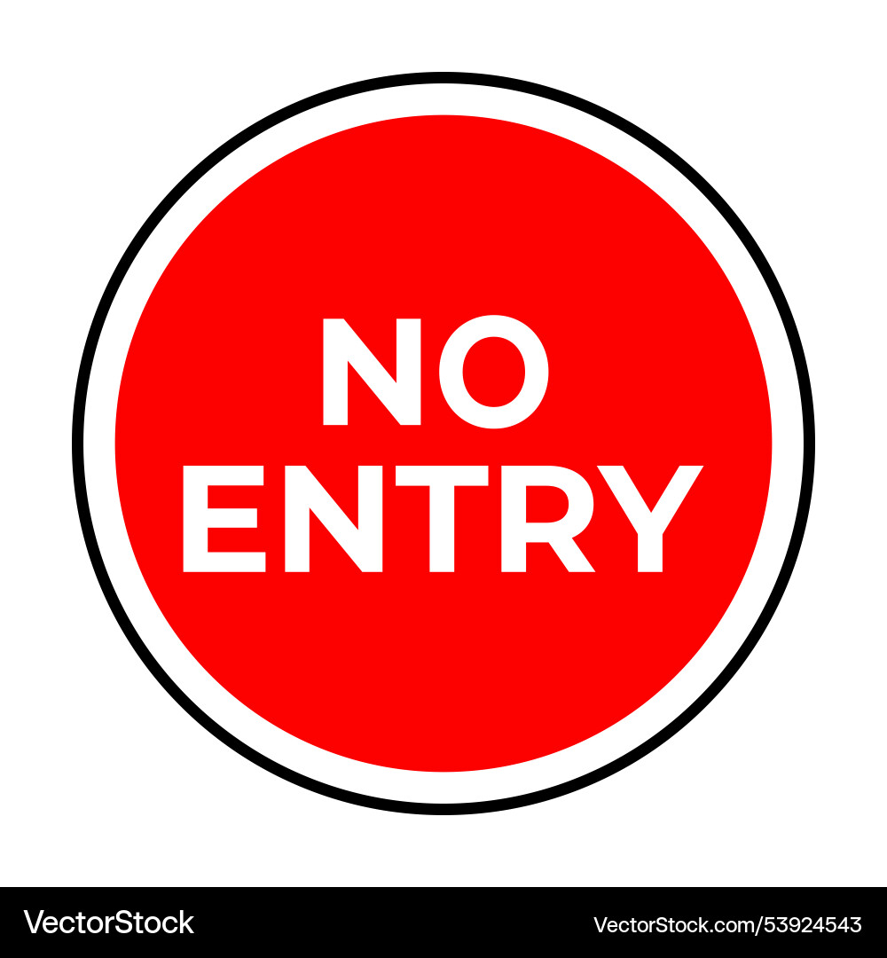 A bright red no entry sign Royalty Free Vector Image