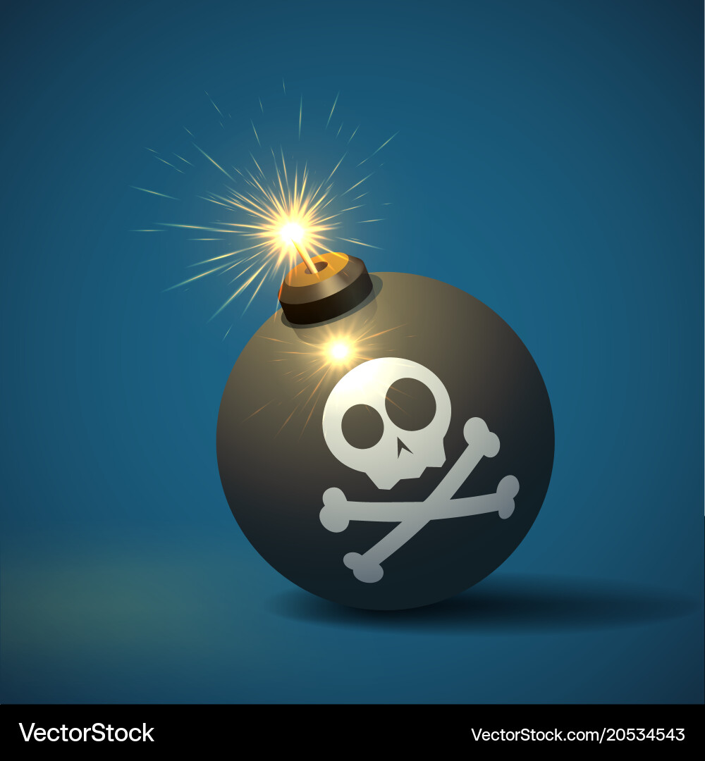 Black Bomb with Jolly Roger Royalty Free Vector Image