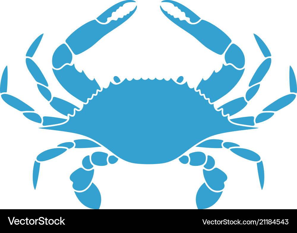 Blue Crab Silhouette Royalty Free Vector Image