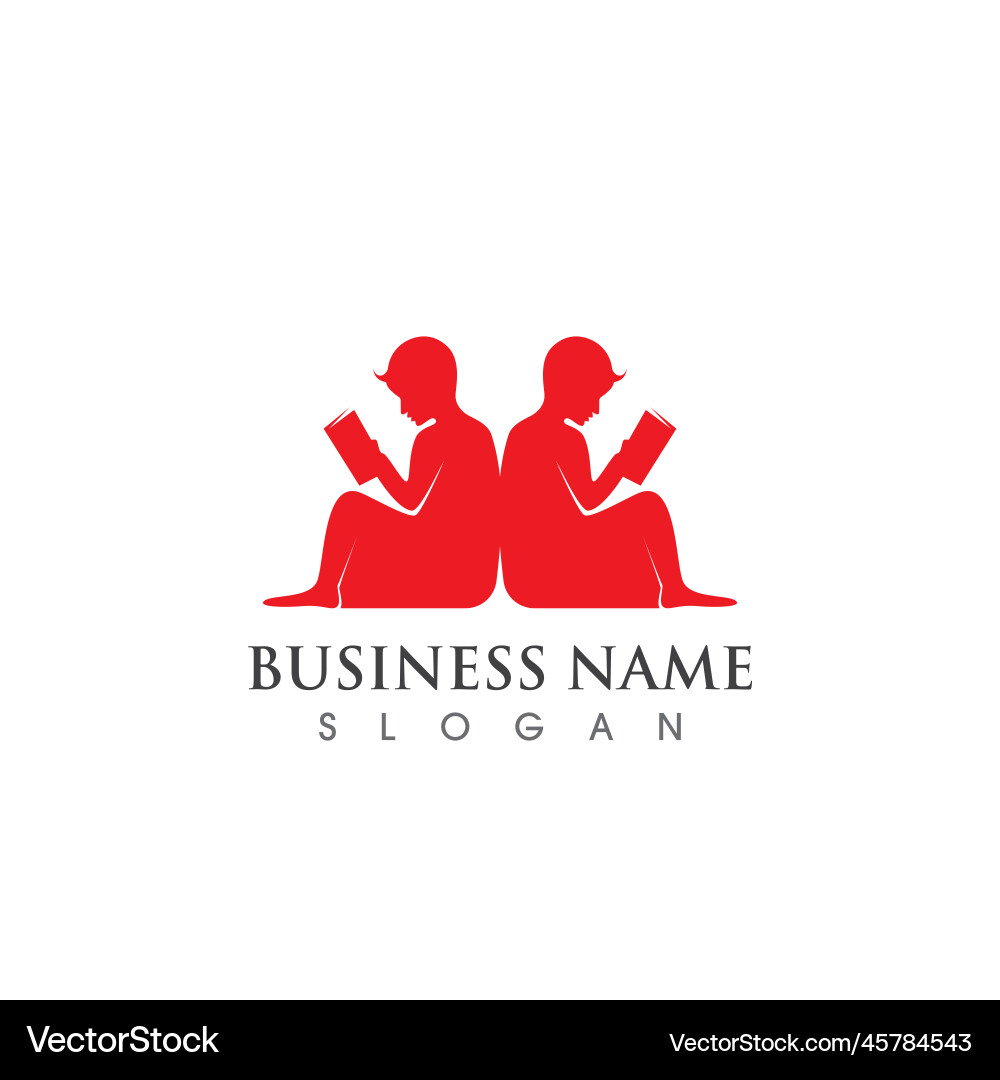 Book reading logo and symbol image Royalty Free Vector Image