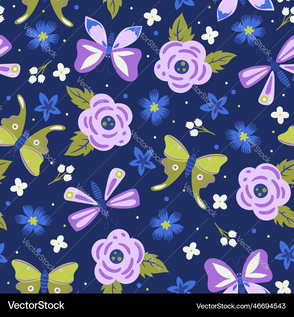 Butterfly Floral Pattern Royalty Free Vector Image