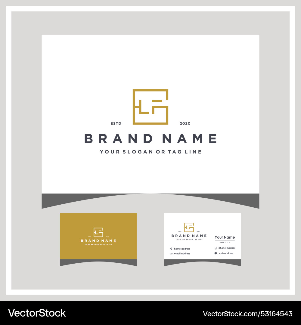Creative letter glf logo square design Royalty Free Vector