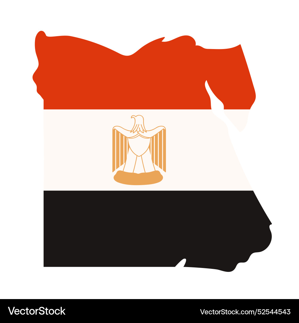 Egyptian flag map outline Royalty Free Vector Image
