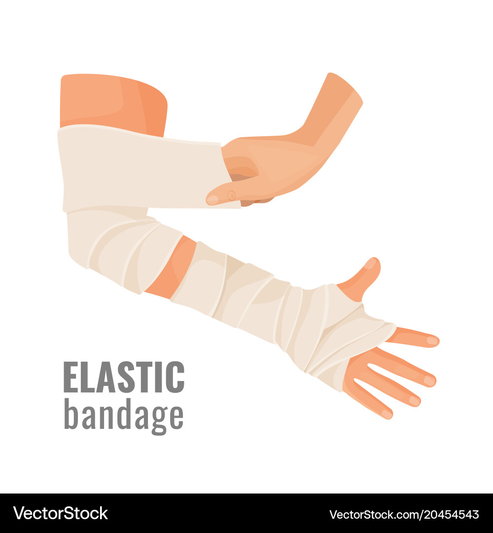 Elastic medical bandage wrapped around hurt human Vector Image