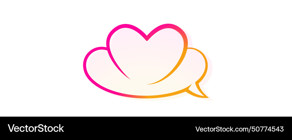 Heart in message cloud or chat bubble icon Vector Image