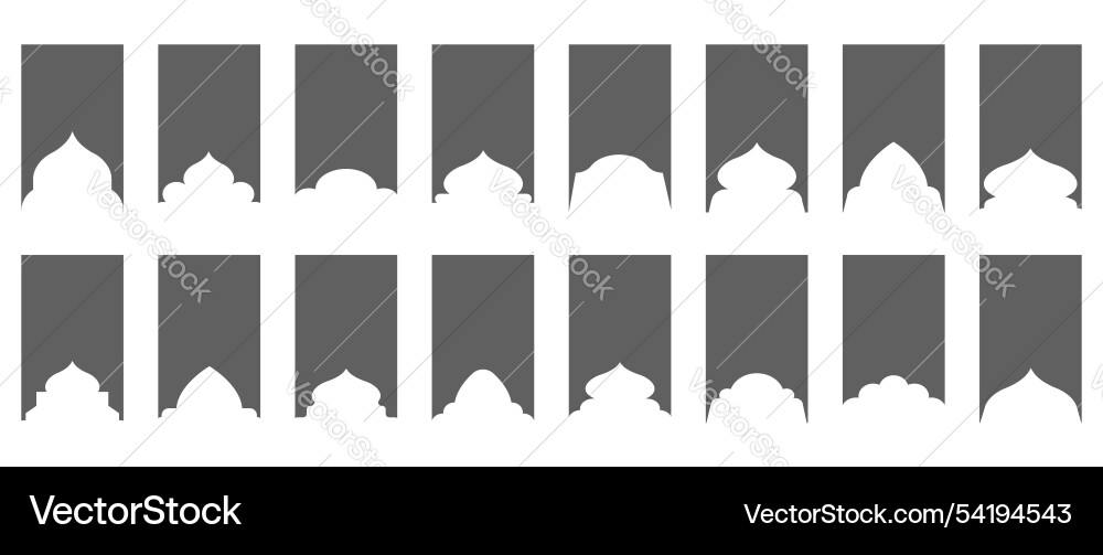 Islamic arch windows indian architecture Vector Image