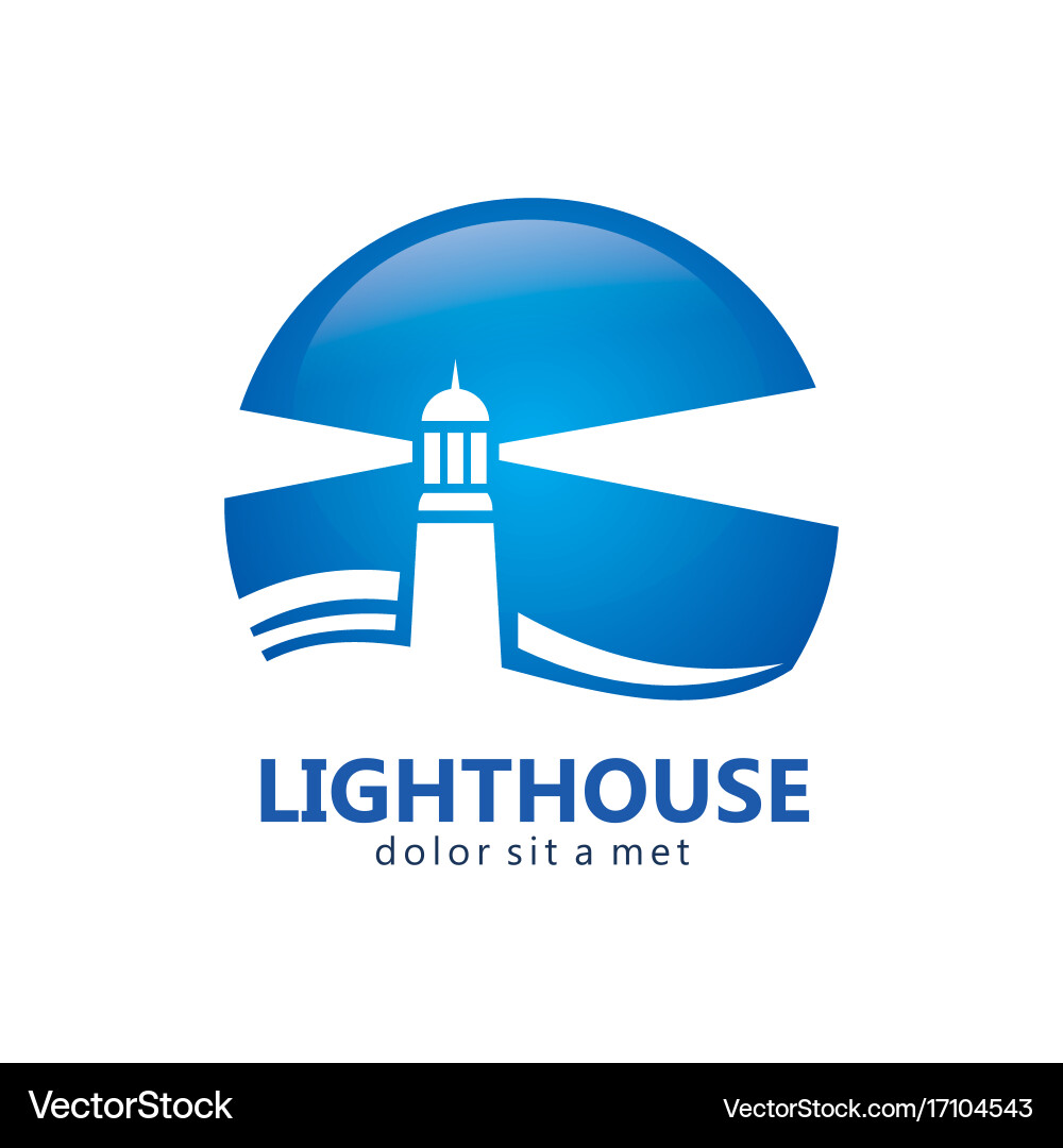 Lighthouse business logo Royalty Free Vector Image