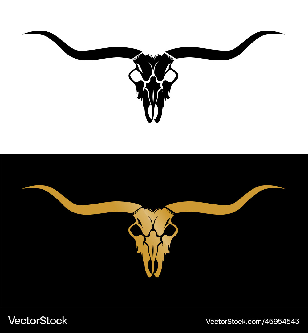 Longhorn head skull Royalty Free Vector Image - VectorStock