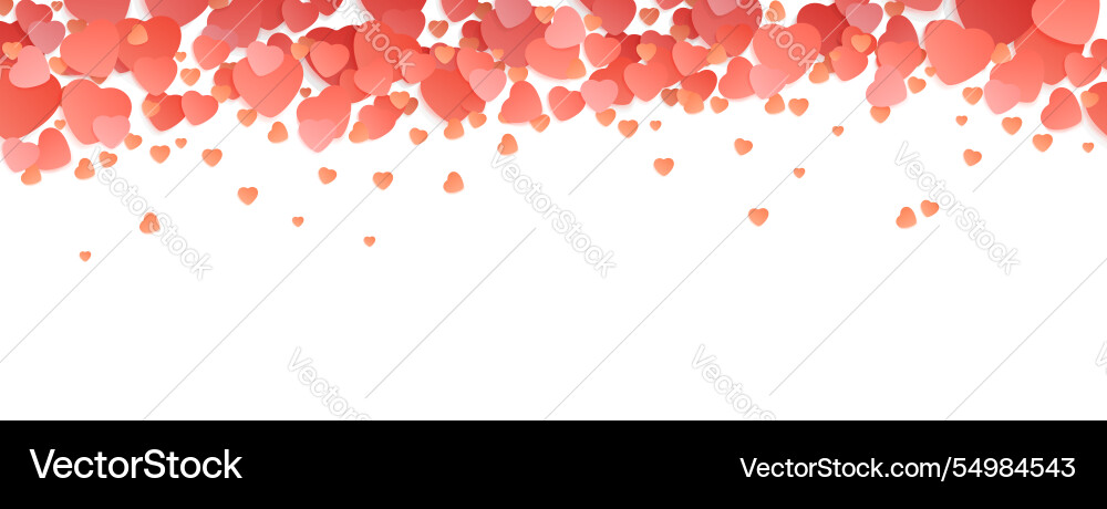 Romantic red heart border design Royalty Free Vector Image