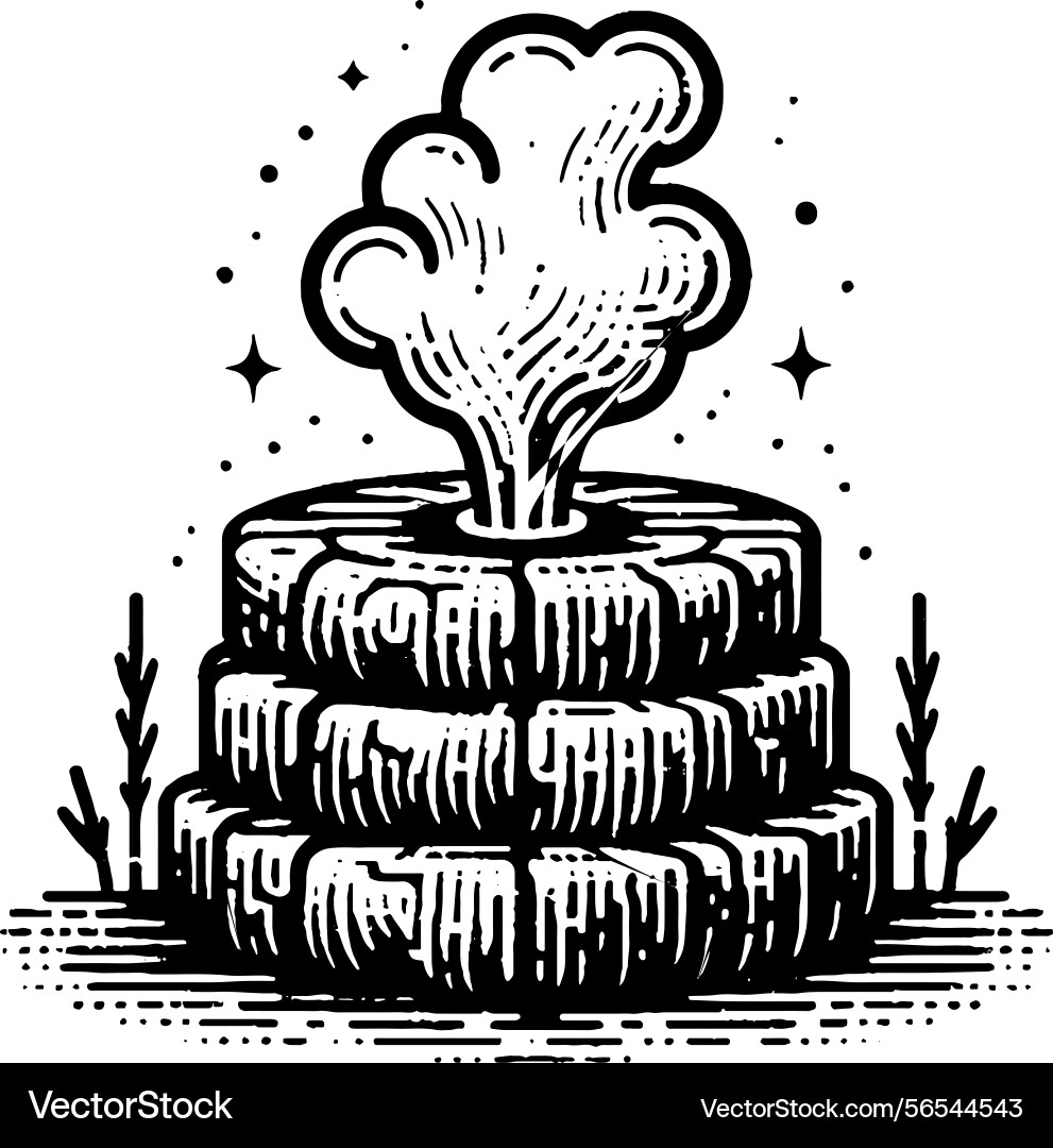 Simple hot spring design Royalty Free Vector Image