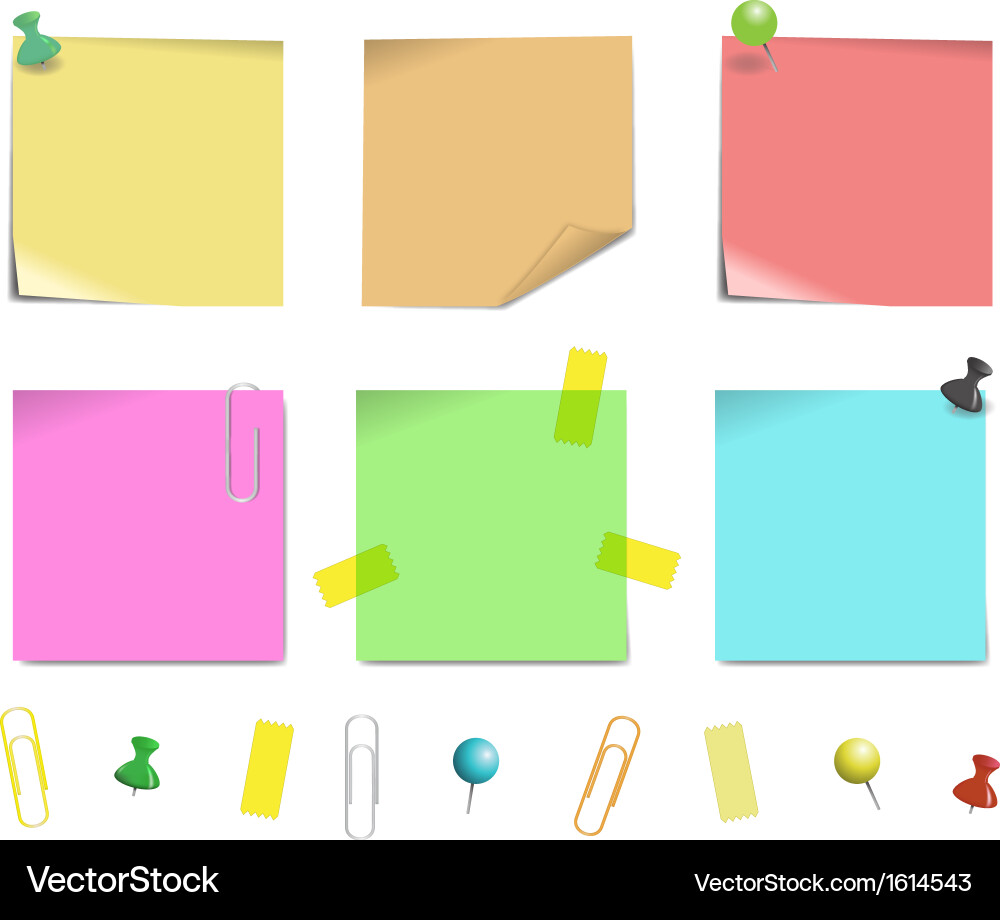 Sticky note paper Royalty Free Vector Image - VectorStock