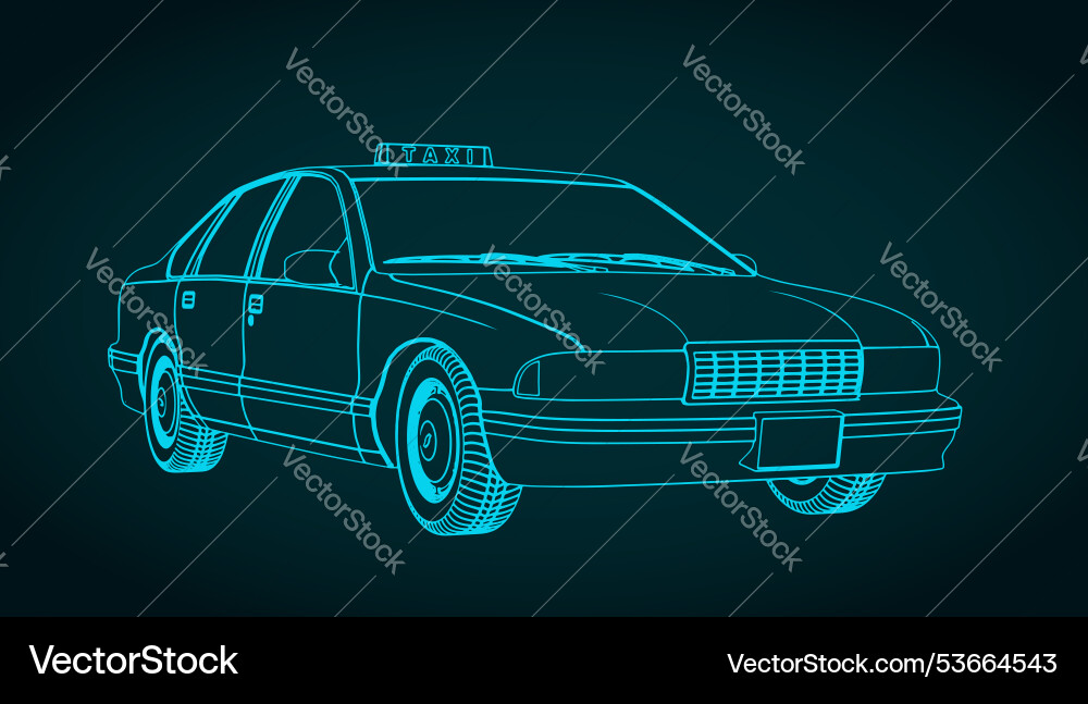 Taxi blueprint Royalty Free Vector Image - VectorStock