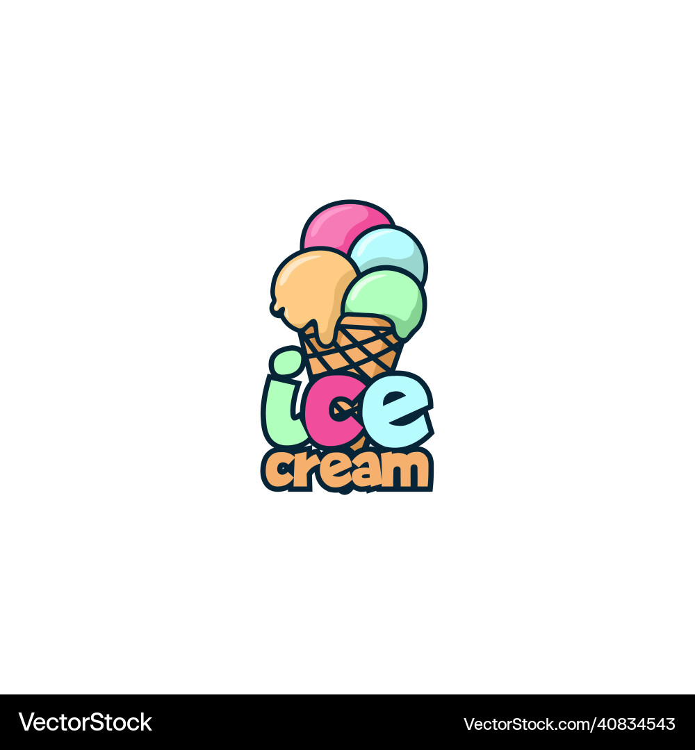 Vintage ice cream logo Royalty Free Vector Image