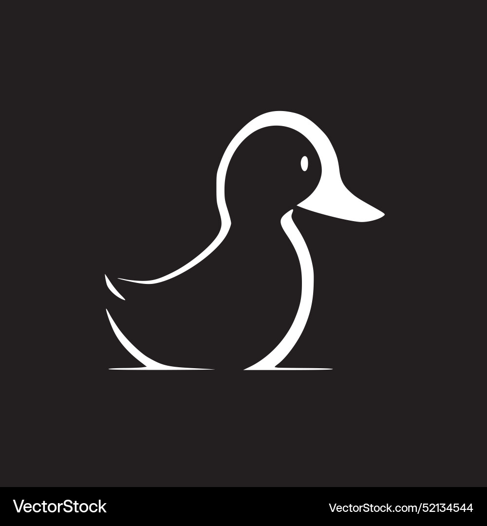 Duck - minimalist and flat logo Royalty Free Vector Image