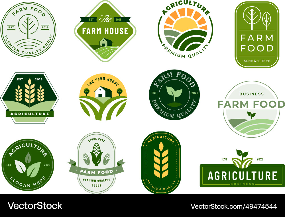 Farm & Agriculture Labels Royalty Free Vector Image