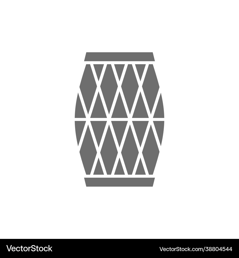 Indian musical drum mridangam dholak grey icon Vector Image