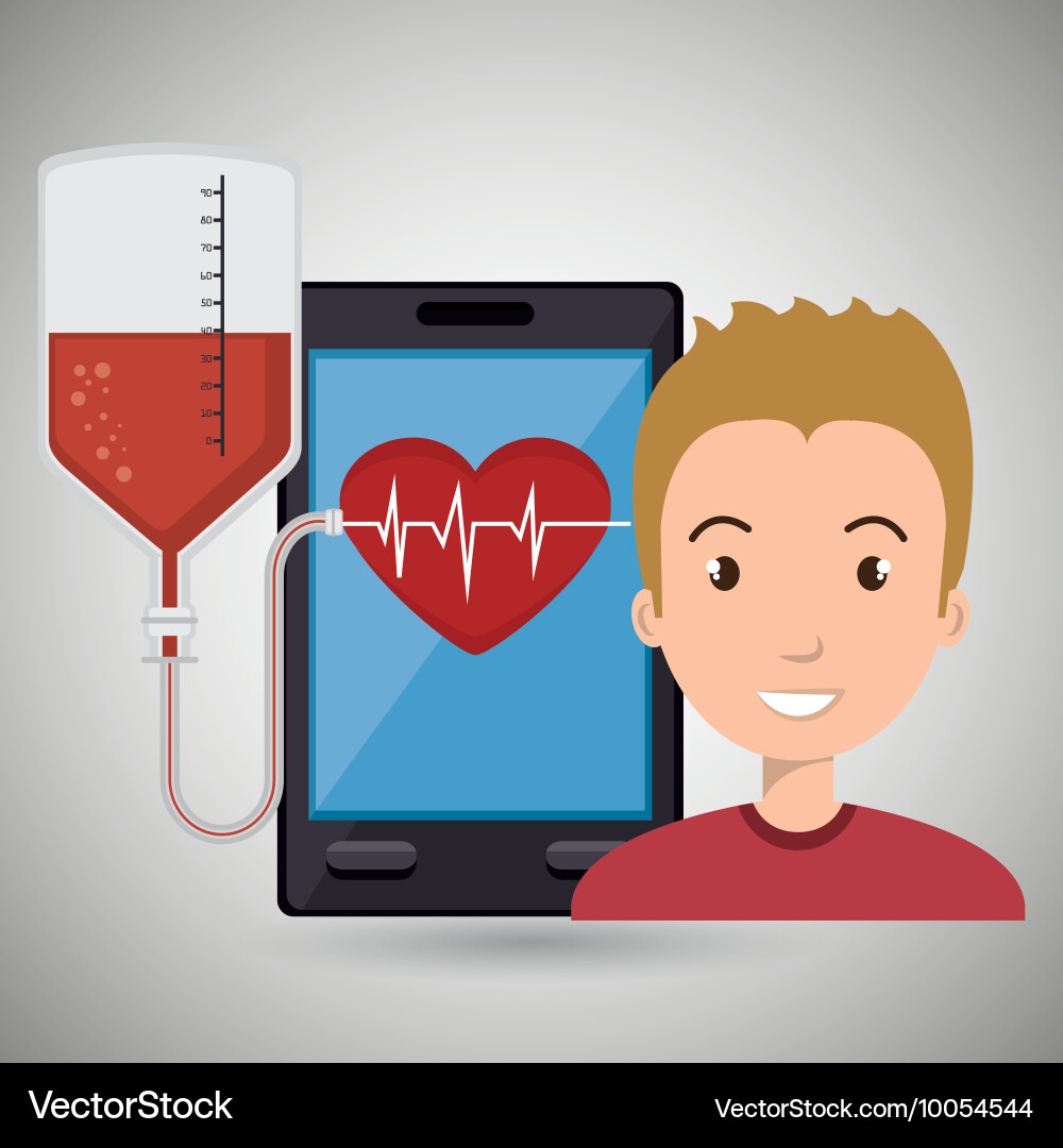 Man cardiology screen technology Royalty Free Vector Image