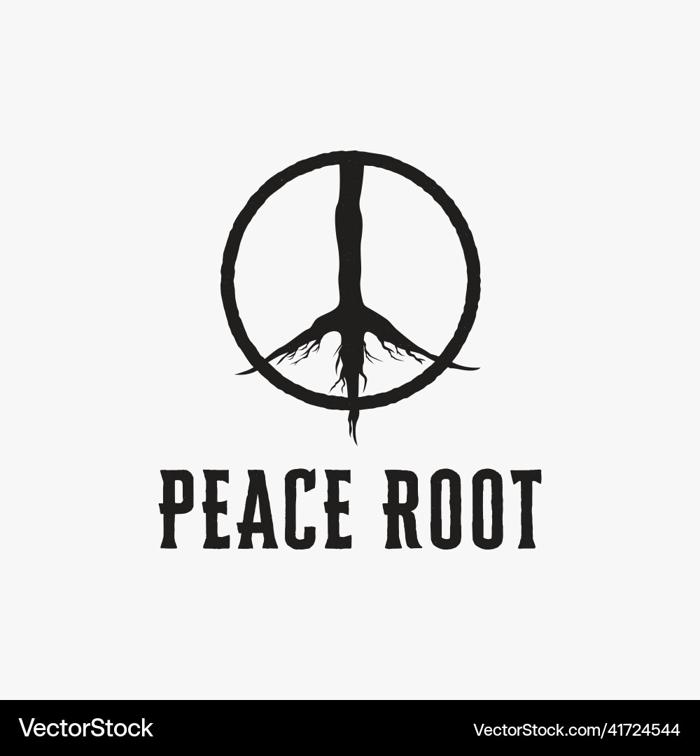 Peace root symbol logo icon Royalty Free Vector Image