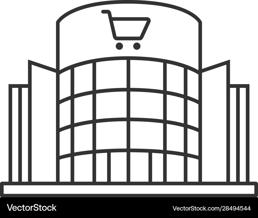 Shopping Mall Icon - Linear Style Royalty Free Vector Image