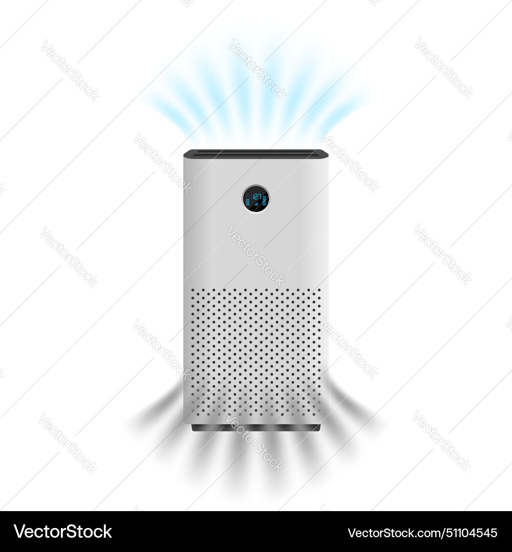 Air purifier with a digital screen isolated Vector Image