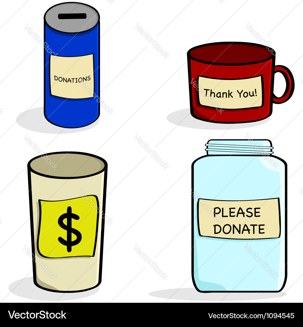 Charitable Donations - Cups & Jar Royalty Free Vector