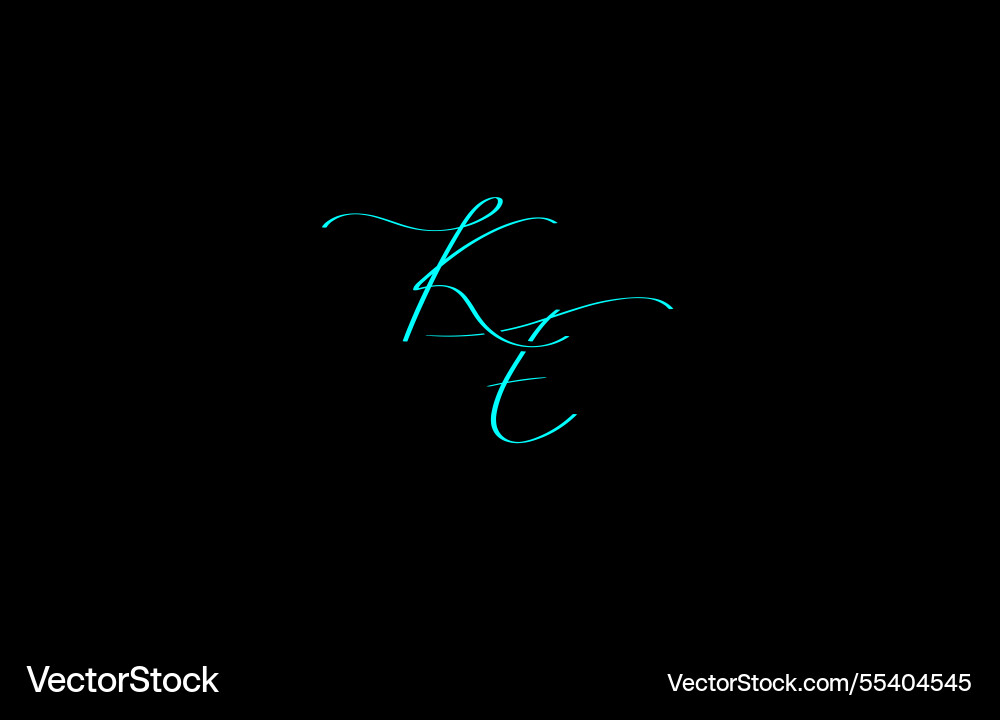Elegant calligraphy of cursive ke logo Royalty Free Vector