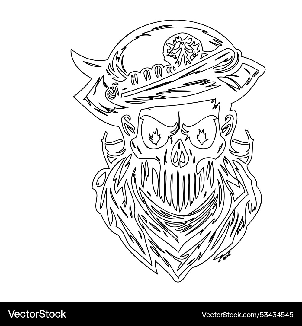 Pirate outline sketch Royalty Free Vector Image