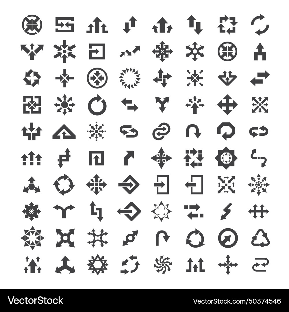 Arrow icon set design Royalty Free Vector Image