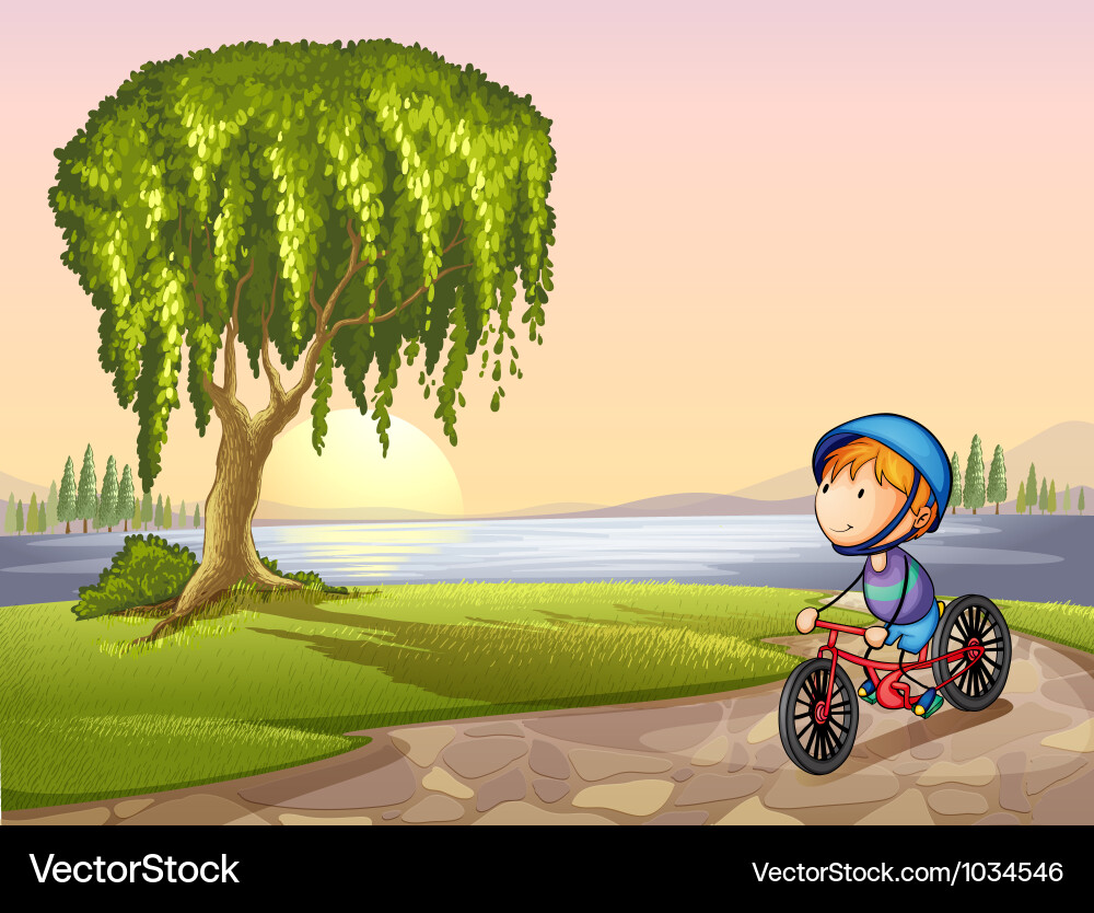 Boy in park Royalty Free Vector Image - VectorStock