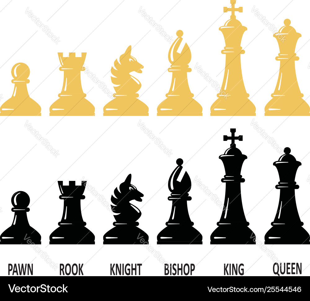 Chess piece set Royalty Free Vector Image - VectorStock