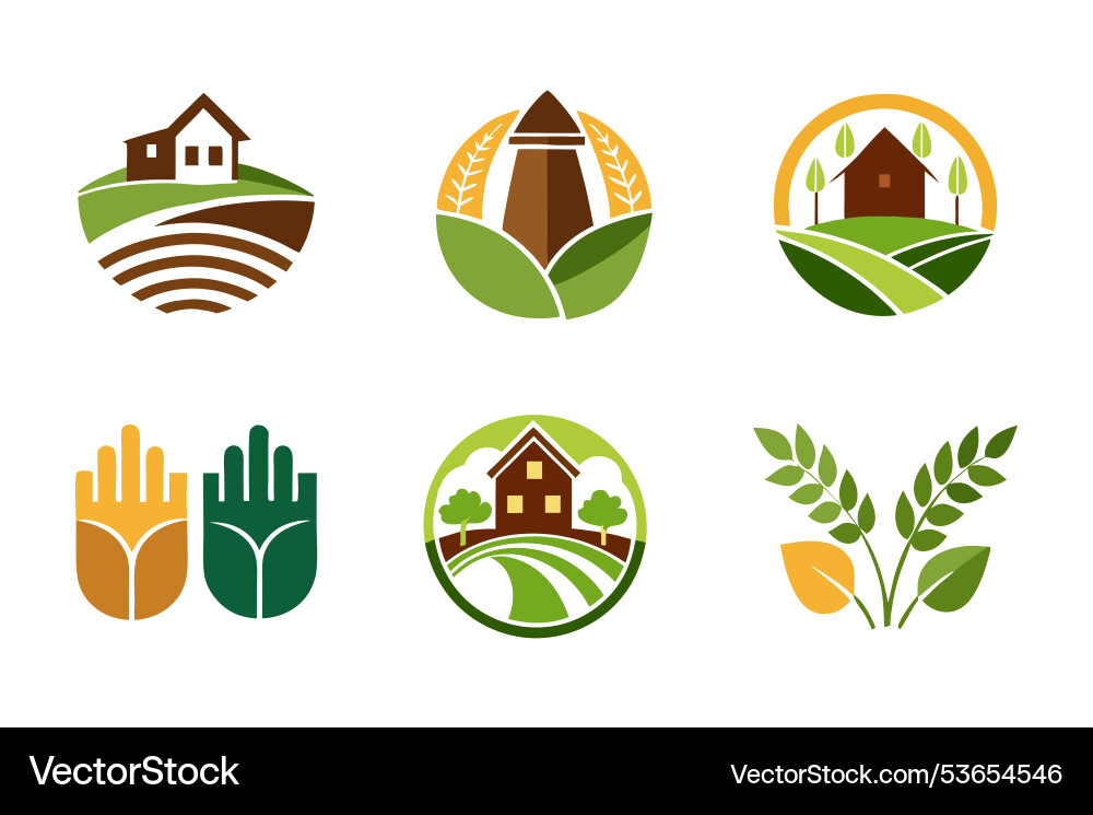 Clean and earthy logos Royalty Free Vector Image