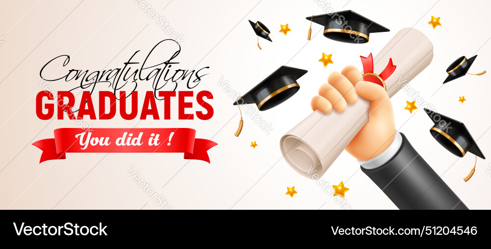 Congratulations graduates banner Royalty Free Vector Image