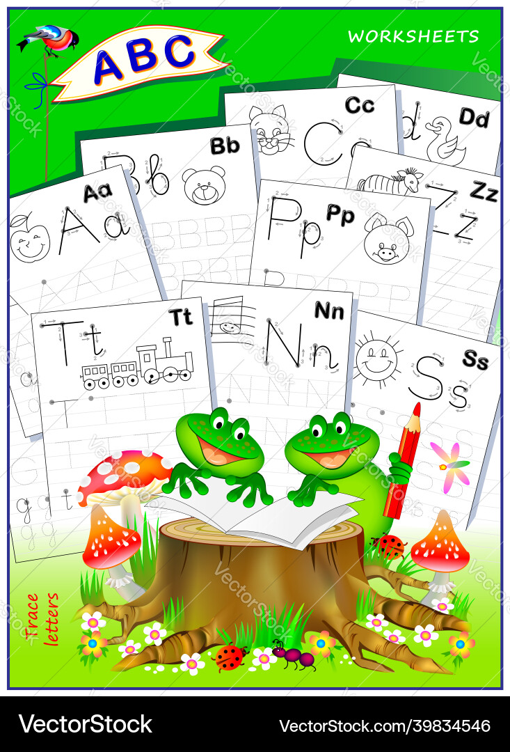 Cover for kids school workbook with exercises Vector Image