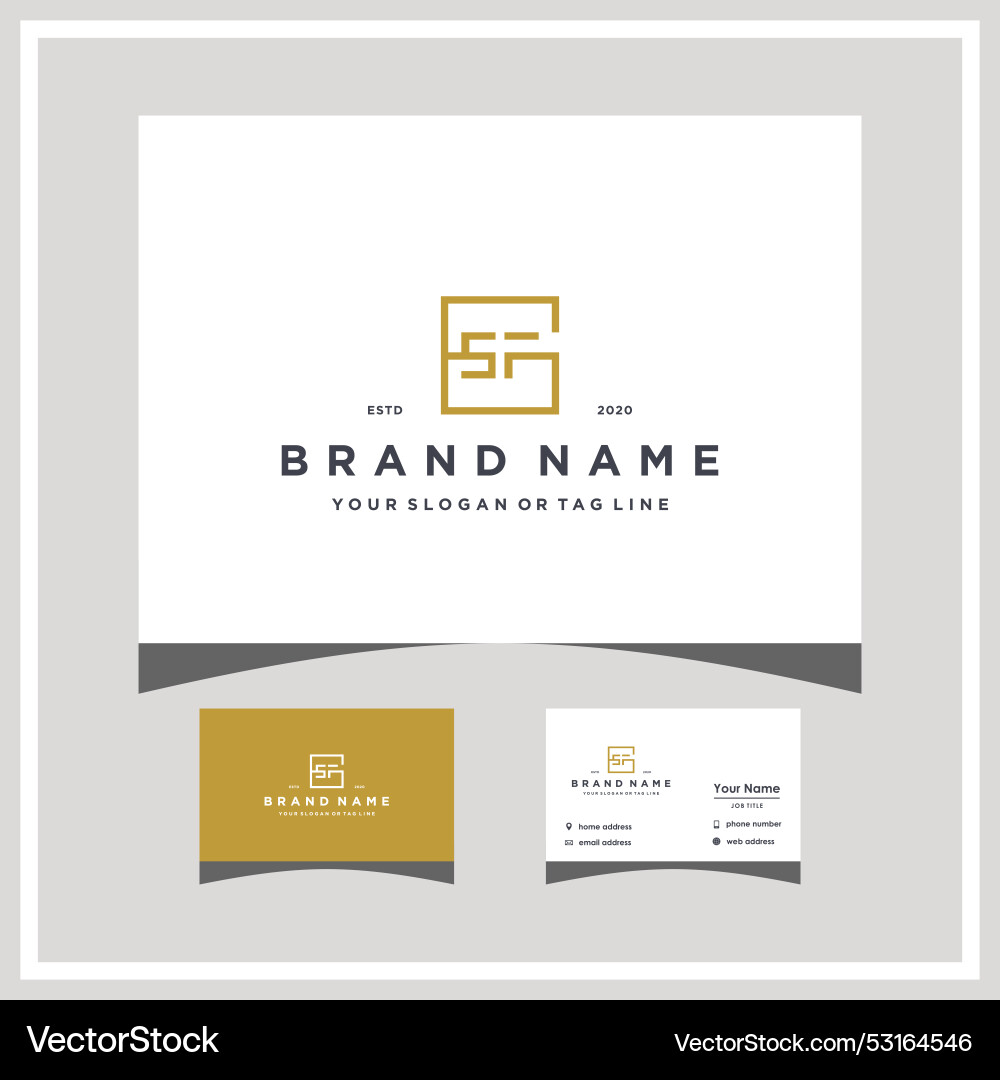 Creative letter gsf logo square design Royalty Free Vector