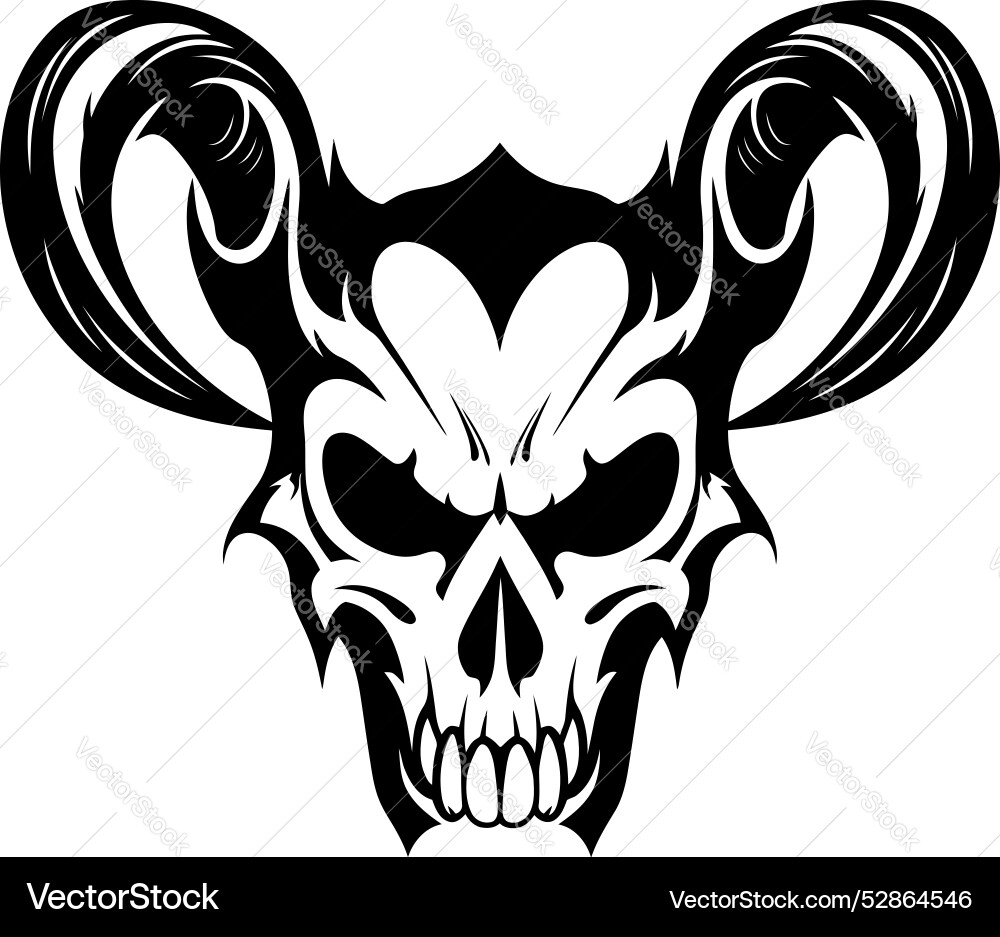 Devils designation horned skull symbol infernal Vector Image