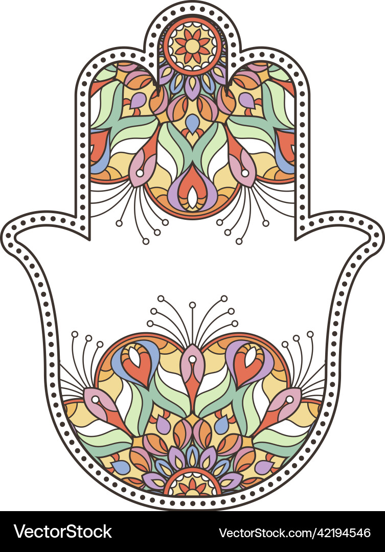 Hamsa hand symbol ethnic decorative ornamental Vector Image