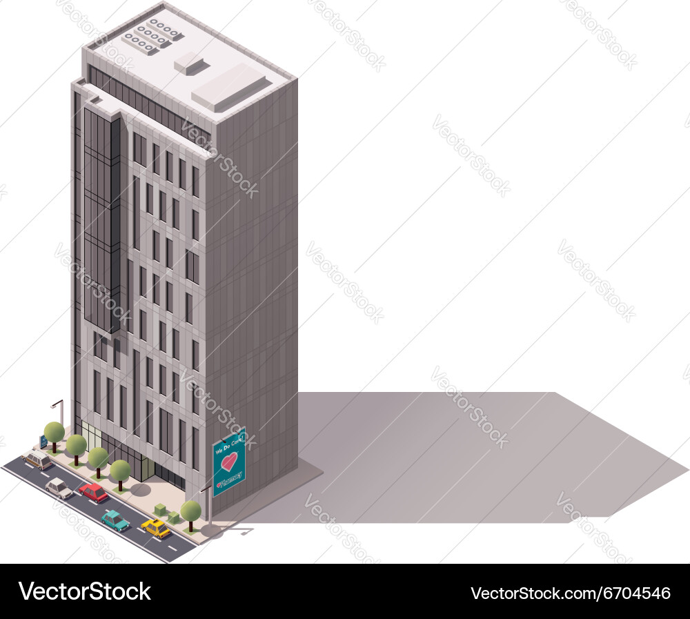 Isometric building Royalty Free Vector Image - VectorStock