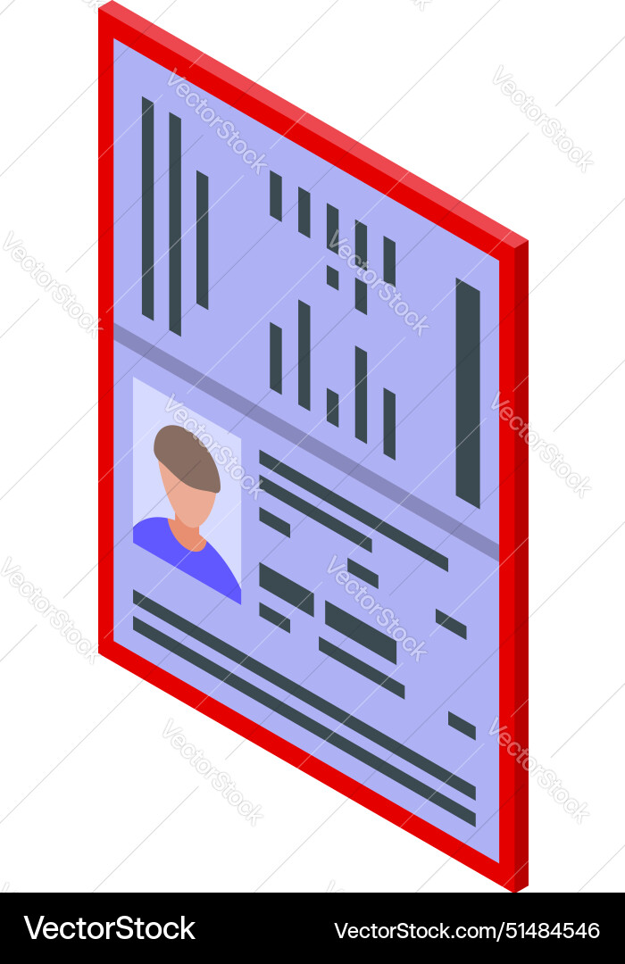 Isometric personal id card icon Royalty Free Vector Image