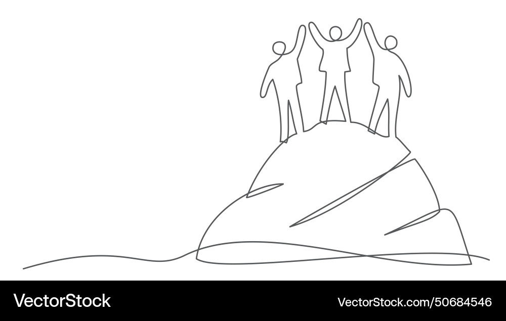 Leadership one line drawing isolated on white Vector Image