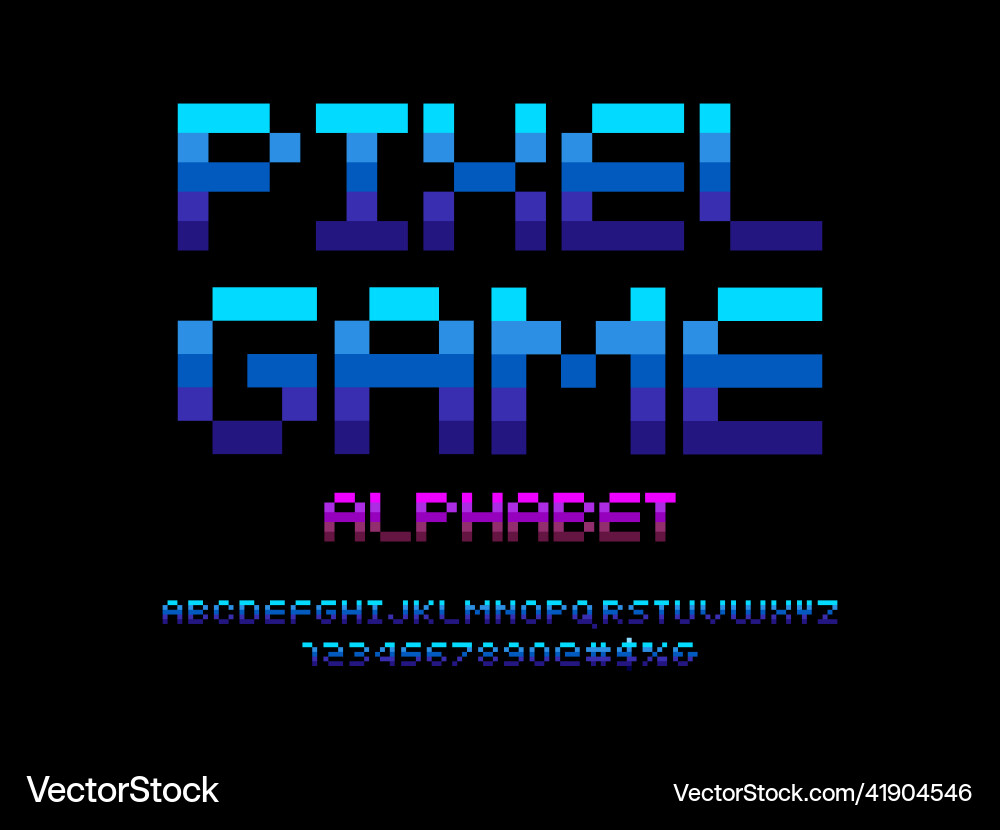 Pixel font Royalty Free Vector Image - VectorStock
