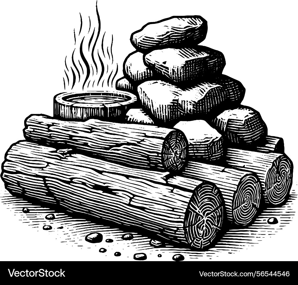 Simple hot spring design Royalty Free Vector Image