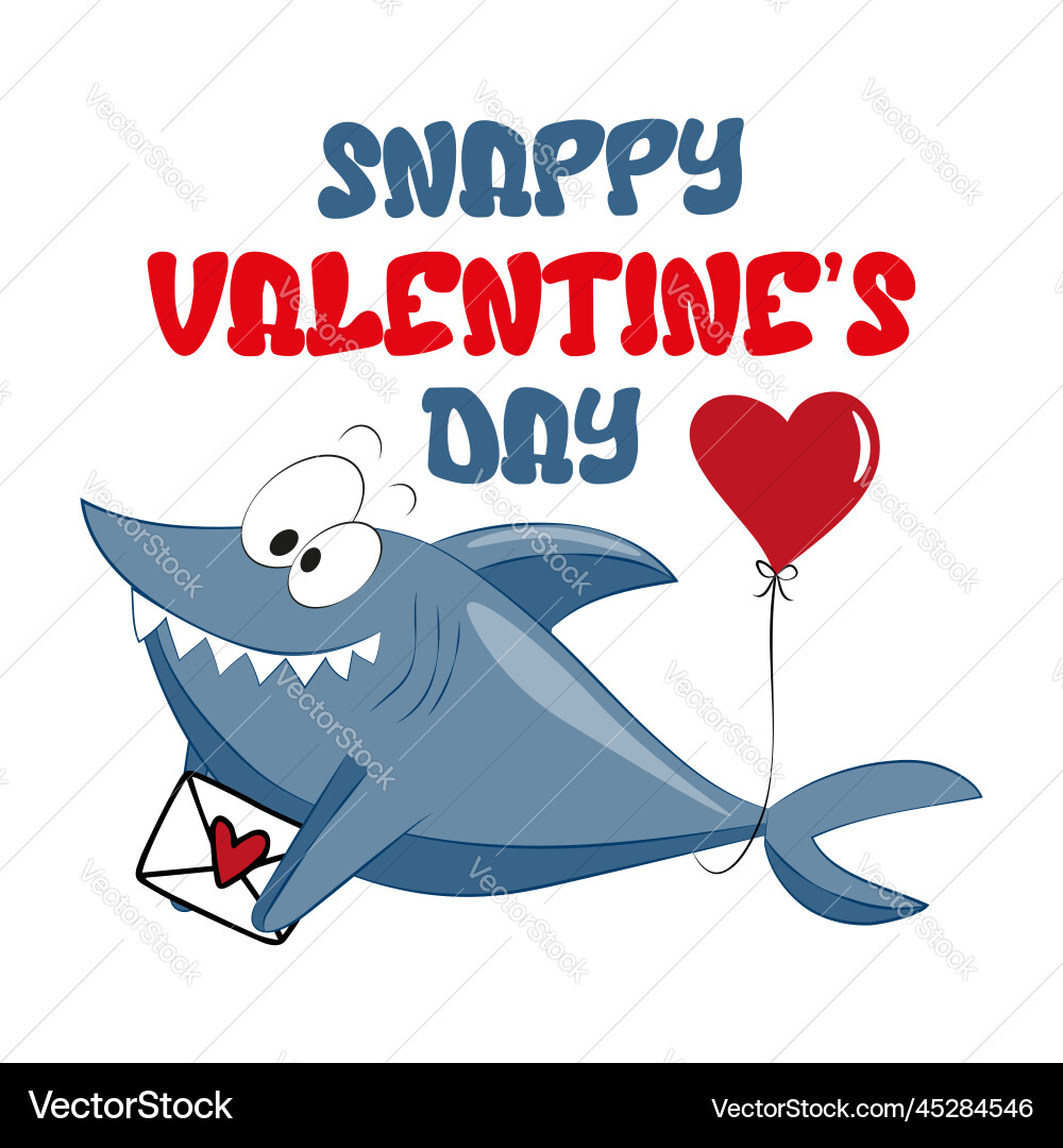 Snappy valentines day - funny shark Royalty Free Vector