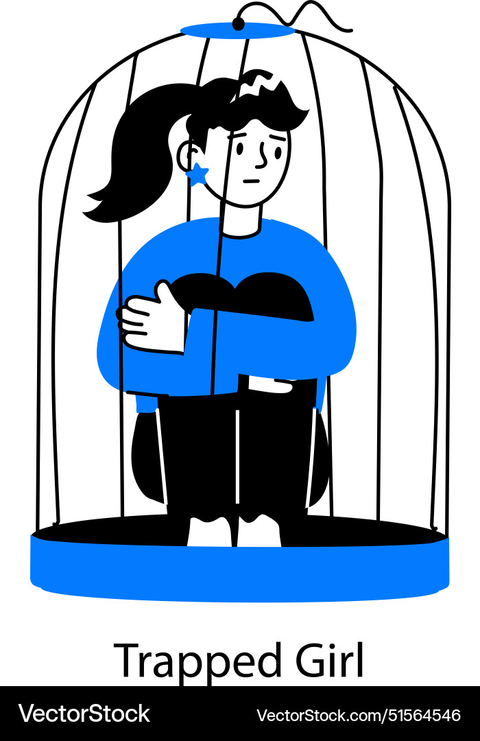 Trapped girl Royalty Free Vector Image - VectorStock