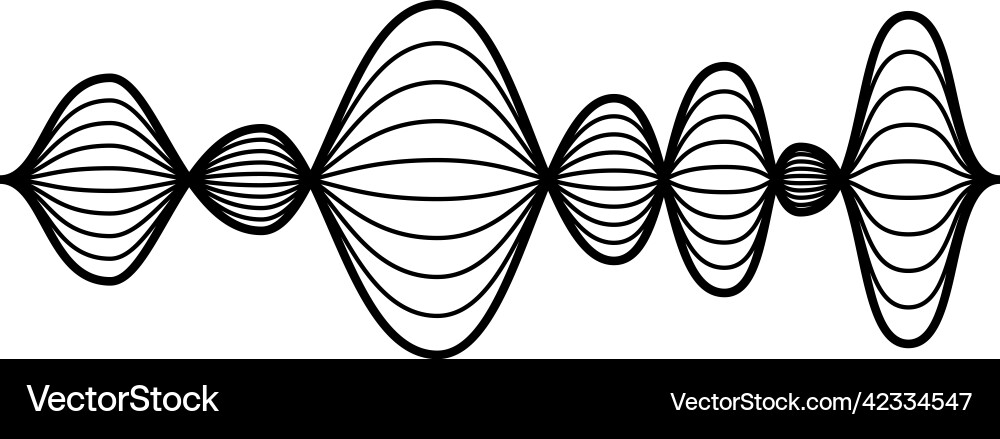 Audio frequency digital wave sound signal form Vector Image