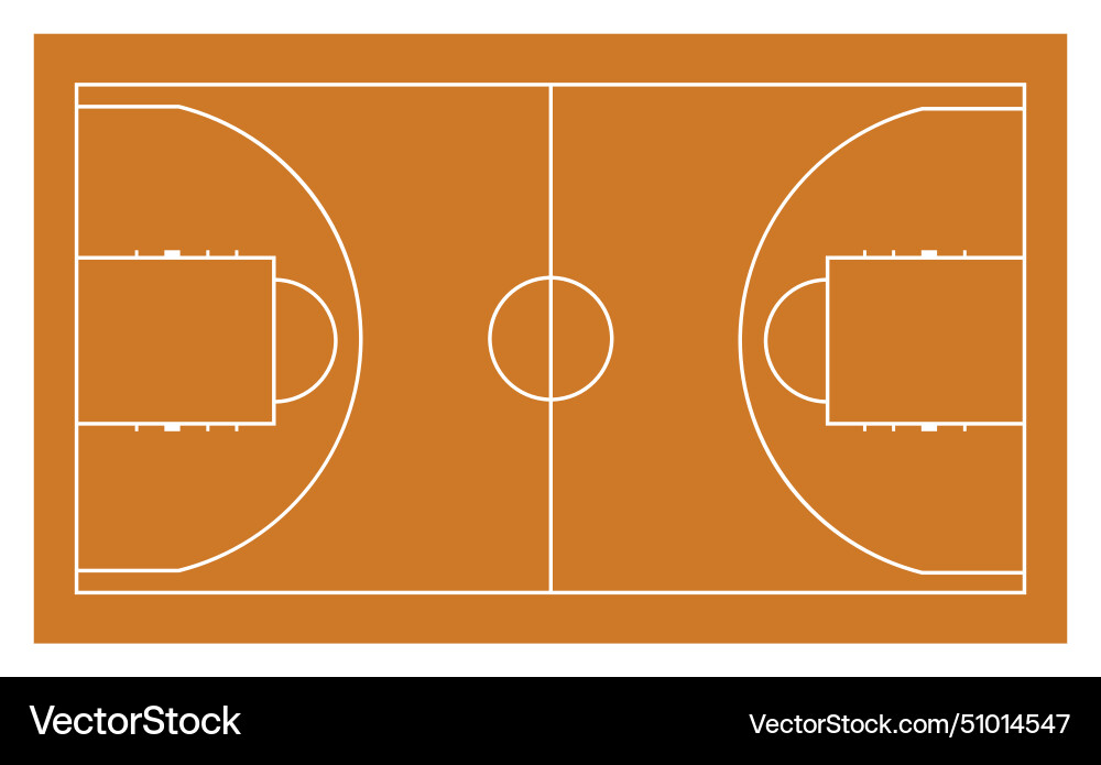 Basketball court lines Royalty Free Vector Image