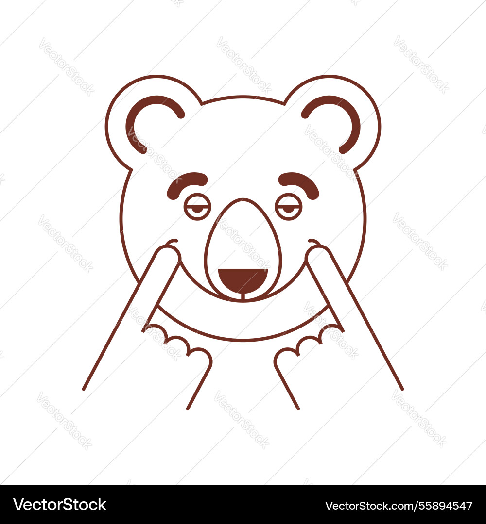 Bear smile beast counterfeit joy stretch Vector Image