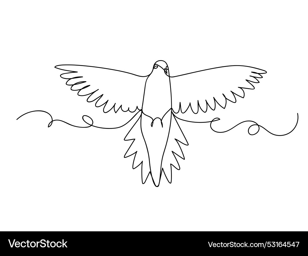 Continuous one line drawing dove art decoration Vector Image