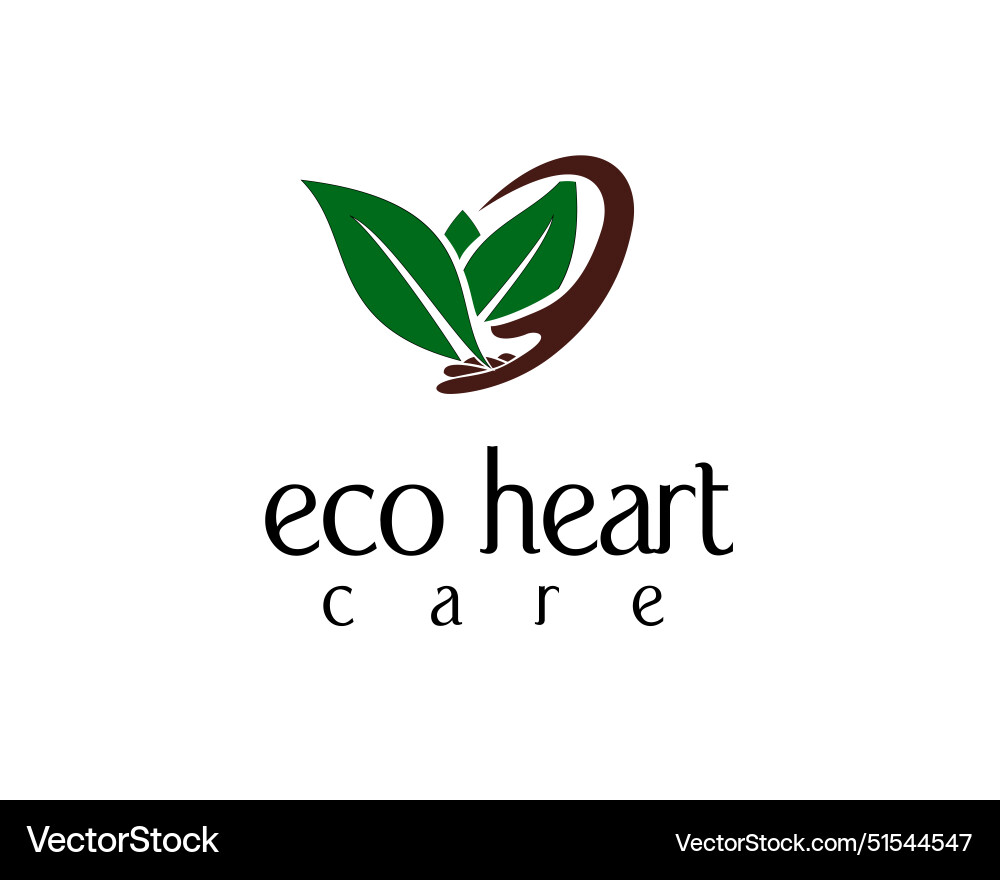 Creative eco heart logo Royalty Free Vector Image