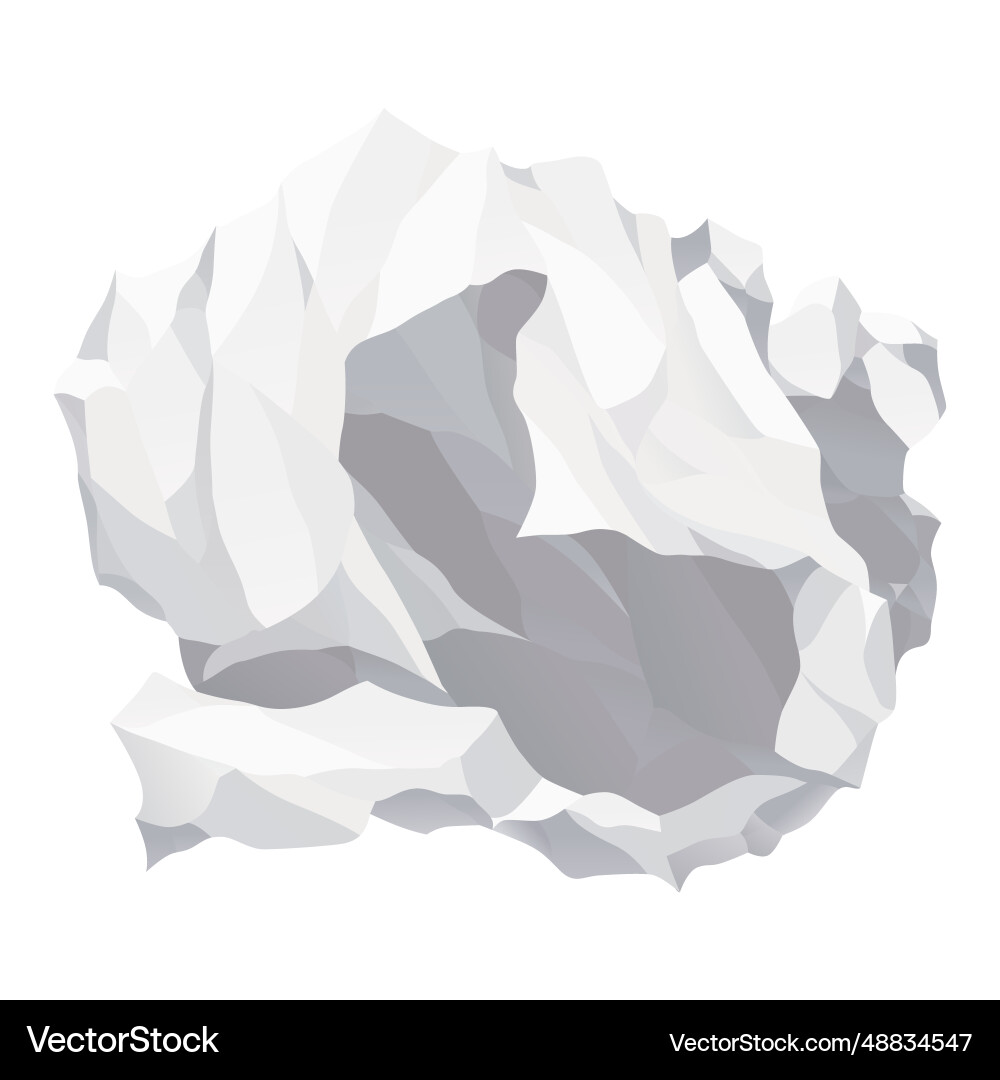 Crumpled paper ball icon realistic garbage bad Vector Image